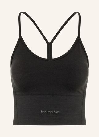 Icebreaker Sport-Bh 260 Zoneknit Seamless Mit Merinowolle schwarz