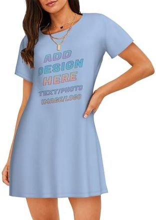 Generic Robe Ete Femme Personnalisable - avec Photo Texte pour CréEr Votre Robe Unique - PersonnaliséE Choisissez Votre Image - Cadeau Unique pour Femme L