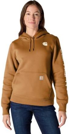 Carhartt Work in Progress Womens Clarksburg Graphic Sleeve Pullover Sweatshirt (Regular and Plus Sizes), W03-Malt, X-Large