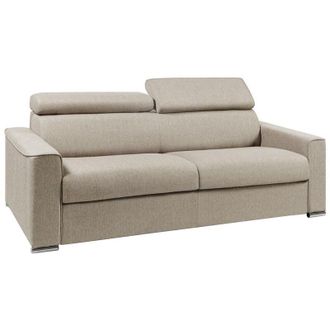 Vente-Unique Vente-unique - Canap&eacute; 4 places convertible express en tissu beige - couchage 160 cm - Matelas 14 cm vizir