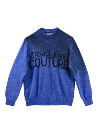 Versace Jeans Couture Pull Col Rond - Bleu