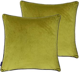 Riva Paoletti Meridian Twin Pack-Feder gef&uuml;llte Kissen, Polyester, Moos/Holzkohle, 55 x 55cm, 2