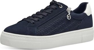 Tamaris Baskets Basses pour Femme, Semelle intérieure Amovible, Bleu Marine, 40 EU