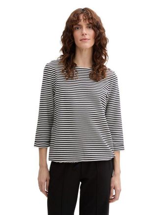 Tom Tailor Langarmshirt Loose mit Kn&ouml;pfen an der Schulter