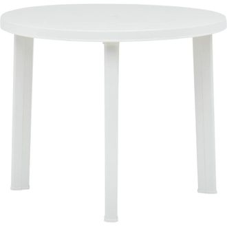 vidaXL Gartentisch Wei&szlig; 89 cm Kunststoff - Vidaxl