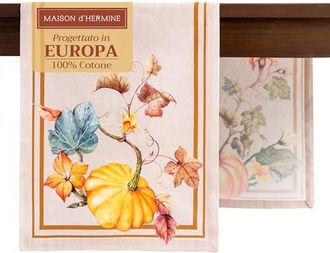 Maison d'Hermine Maison dHermione - Chemin de Table 100% Coton - Pour F&ecirc;te | D&icirc;ner | Vacances | Cuisine | Thanksgiving / No&euml;l (50cm x 150cm)