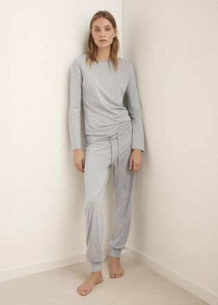 Mango T-shirt pyjama lyocell coton gris clair/pastel - Femme - S - MANGO