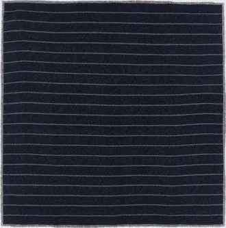 Brunello Cucinelli Pochette de costume ray&eacute;e en pure soie avec logo