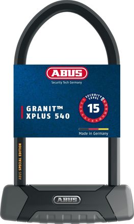 ABUS B&uuml;gelschloss Granit XPlus 540 + USH-Halterung - Fahrradschloss mit 13 mm starkem B&uuml;gel und XPlus Zylinder - ABUS-Sicherheitslevel 15-230 mm B&uuml;gelh&ouml;he