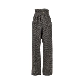 Etro Check wool pants with belt Woman 40