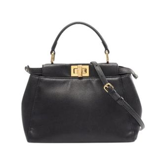Fendi Pre-owned Mini Peekaboo Leder 2way Tasche - - Pre-owned - Damen - Schwarzk - ONE SIZE