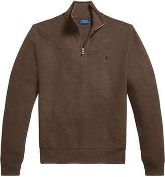 Polo Ralph Lauren Pull &agrave; col zipp&eacute; en maille textur&eacute;e de coton