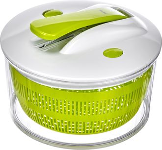 Ibili Ibili Salatschleuder mit Pedal-Funktion 24 cm, Edelstahl, weiß/grün/silber, 24 x 24 x 16 cm