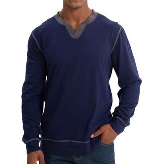 Generic T-shirt pour homme - &Eacute;pissage europ&eacute;en - Col en V - Chemise de base - D&eacute;contract&eacute;e - Tendance - D&eacute;contract&eacute;e - Pour le commerce ext&eacute;rieur, bleu fonc&eacute;,