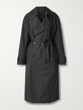 Christophe Lemaire Doppelreihiger Trenchcoat Aus Canvas - Grau