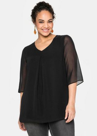 Sheego Klassische Bluse Tunika 3/4-Arm