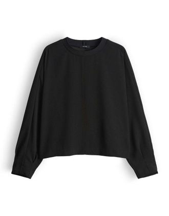 OPUS Langarmbluse FLYRA im T-Shirtstyle Lockere Passform, ausgestellter Schnitt, Langarm