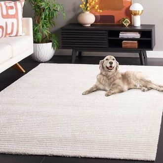 Safavieh Zeitgenössische Teppich für Wohnzimmer, Esszimmer, Schlafzimmer - Neptune Collection, Kurzer Flor, Elfenbein und Beige, 244 X 305 cm