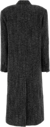 Isabel Marant Womens Melange Charcoal Knit Pilda Coat Anthracite Trench