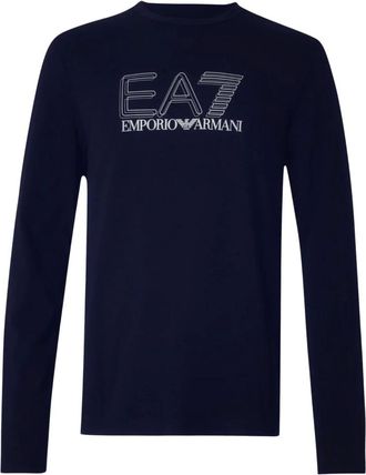 Emporio Armani Emporio Armani Ea7, Homme, Tops, Bleu, Taille: XL T-Shirt en jersey de coton stretch