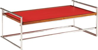 Generic Wohnzimmertische Rechteckig Vintage-Stil Holzwerkstoffplatten Umbaubar Couchtisch Breite Tischplatte Massivholzkanten Edelstahlgestell für Wohnzimmer,