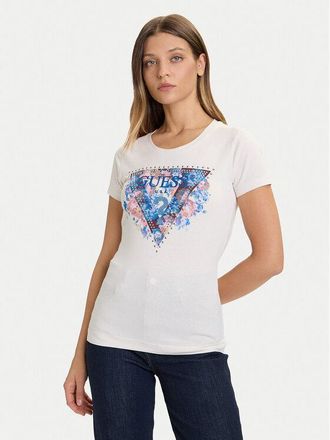 Guess T-Shirt W5BI29 J1314 &Eacute;cru Slim Fit