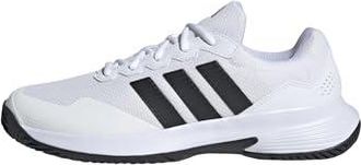 adidas Homme GAMECOURT 2 Tennis Shoes, FTWR White/Core Black/Silver met., 44 2/3 EU