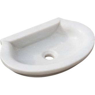 Biscottini International Biscottini - Waschbecken aus wei&szlig;em Marmor Aufsatzwaschbecken Waschbecken aus Stein Waschbecken f&uuml;r innen und au&szlig;en Brunnenbecken Waschbecken