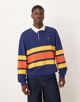 GANT Sweat color block style rugby - Bleu