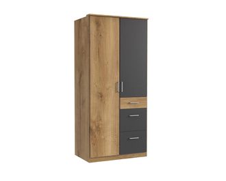 M&ouml;belando Kleiderschrank >Click< (B/H/T: 90x198x58 cm) in Plankeneiche-Nachbildung