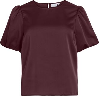 Vila Viellette 2/4 Satin Puff Top - Noos