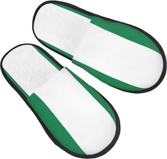 Generic Classiques Pantoufles &agrave; Hiver Drapeau du Nig&eacute;ria imprim&eacute; Accueil Slippers Respirant Chaussons en Peluche pour Hiver Maison Adulte L