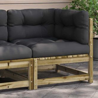 vidaXL Canap&eacute; dangle de jardin avec coussins bois de pin impr&eacute;gn&eacute;