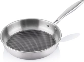 Eta Edelstahl-Induktionspfanne I Honeycomb I Pfanne 25 cm I Induktiongeignet I Edelstahl 18/10 I antihaftbeschichtet I sp&uuml;lmaschinenfest