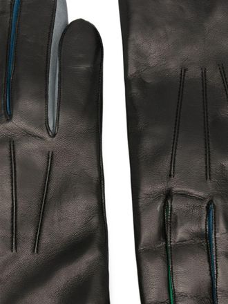 Paul Smith Leather Pin-Tucked Gloves - Black