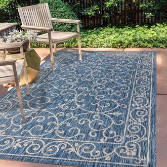 Jonathan Y Designs SMB106D-9 Charleston Vintage Filigrangewebe Teppich für Innen/Außen Klassisch küstennah, leicht zu reinigen, Schlafzimmer, Küche, Garten, Terrasse, ni