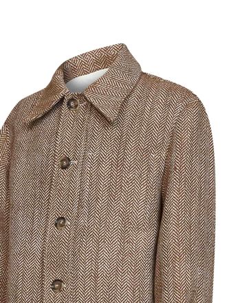Ami Herringbone Virgin Wool Jacket - Beige