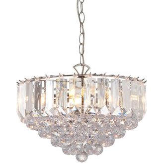Endon Lighting Fargo - Luminaire suspendu &agrave; 3 ampoules au chrome, acrylique transparent, E14 - Endon