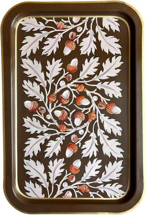 Les-Ottomans Flat Rectangular Iron Tray- Acorn