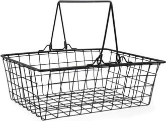 Quid Ebano Rechteckiger Korb aus lackiertem Stahl, 30 x 23 x 10,5 cm, Eisen