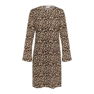 Saint Tropez Schwarzes Leopardenmusterkleid - - Dresses - Damen - Braun - XS