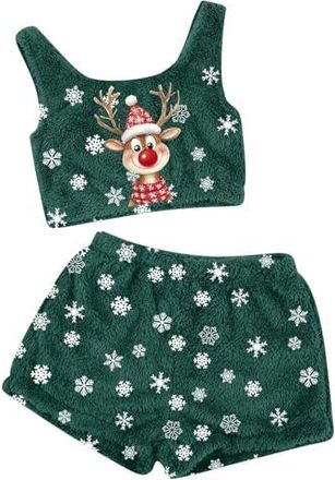 Generic Pyjama Femme Hiver Chaud Bas De Pyjama Satin Manches Longues Douceur Pyjama Femme Hiver Coton Chaud Pyjama Femme Hiver Pas Cher Cadeau Noel Mamie Orig