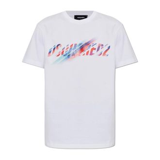 Dsquared2 Wei&szlig;es Logo T-Shirt - - Tops - Herren - Wei&szlig; - XL