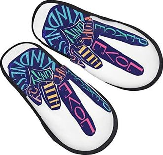 Generic Signe De La Paix Unisexe Chaussures De Maison Confortable Pantoufles Respirantes Chaussons Pour Hiver Maison Int&eacute;rieur L