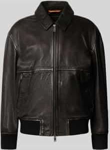 Boss Orange by Hugo Boss Regular Fit Lederjacke aus echtem Schafsleder Modell JOBERG