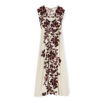 Motivi Langes Viskosekleid mit Print - - Dresses - Damen - Rot - 2XS