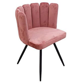 The Home Deco Factory CMP Paris Chaise Ariel Revêtement en Velours - Rose