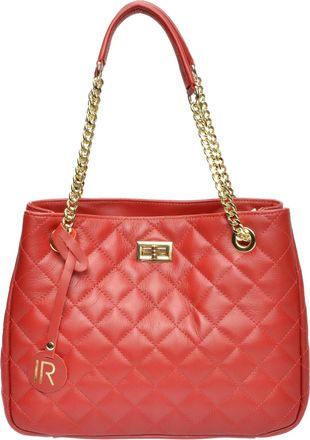 Isabella Rhea Rote und Violette Lederhandtasche