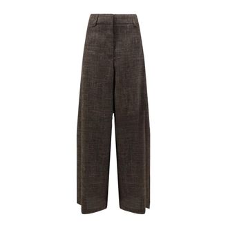 Alysi Weite M&eacute;lange Hose - - Trousers - Damen - Braun - S