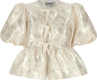 Ganni Damen, Blusen & Hemden, Beige, LGr&ouml;&szlig;e
